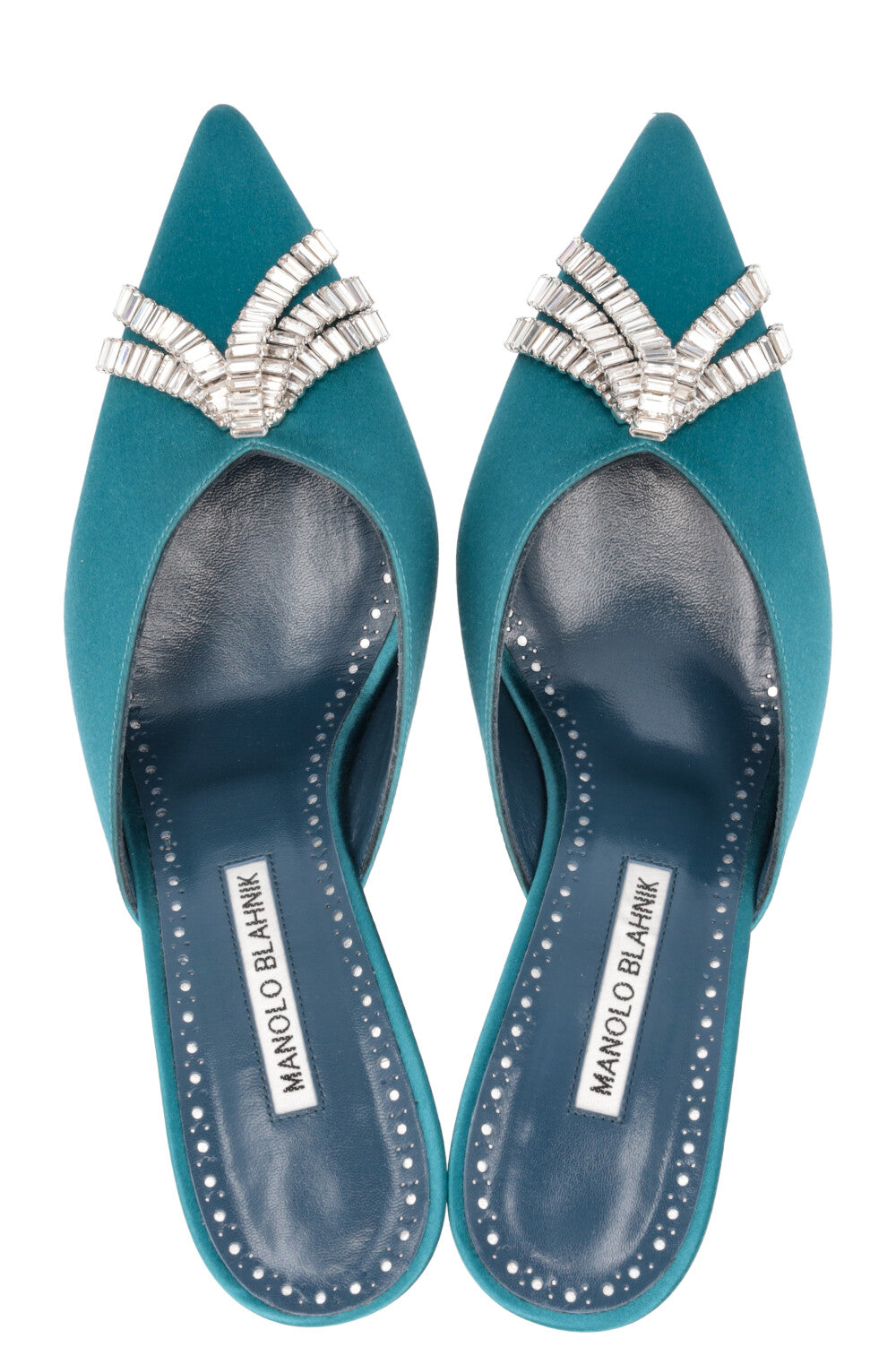 MANOLO BLAHNIK Heels Crystal Satin Green – REAWAKE MANOLO BLAHNIK Heels Crystal Satin Green – REAWAKE