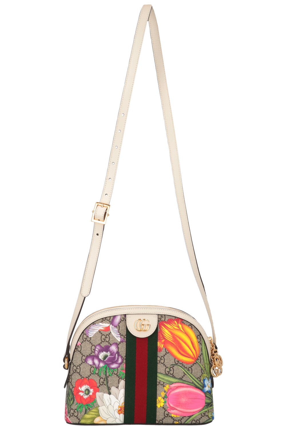 GUCCI Ophidia Floral Crossbody Bag White Canvas – REAWAKE