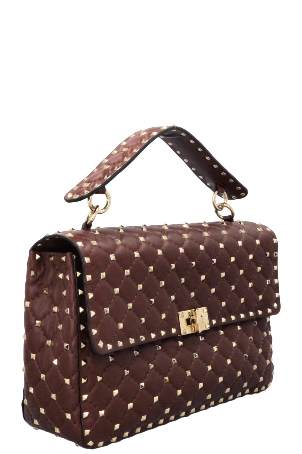 VALENTINO Rockstud Spike Bag Large Leather Bordeaux – REAWAKE