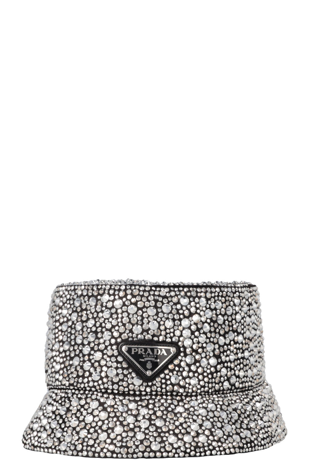 PRADA 2021 Logo Crytsal Embellished Bucket Hat – REAWAKE