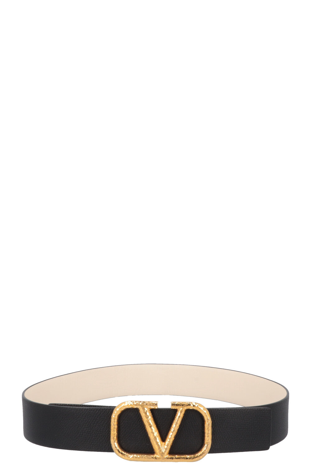 VALENTINO Reversible V Logo Belt Leather Ivory Black – REAWAKE