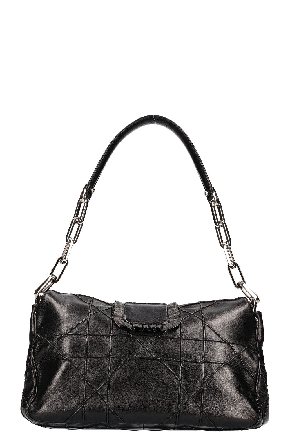 CHRISTIAN DIOR New Lock Ruffle Flap Bag Black – REAWAKE