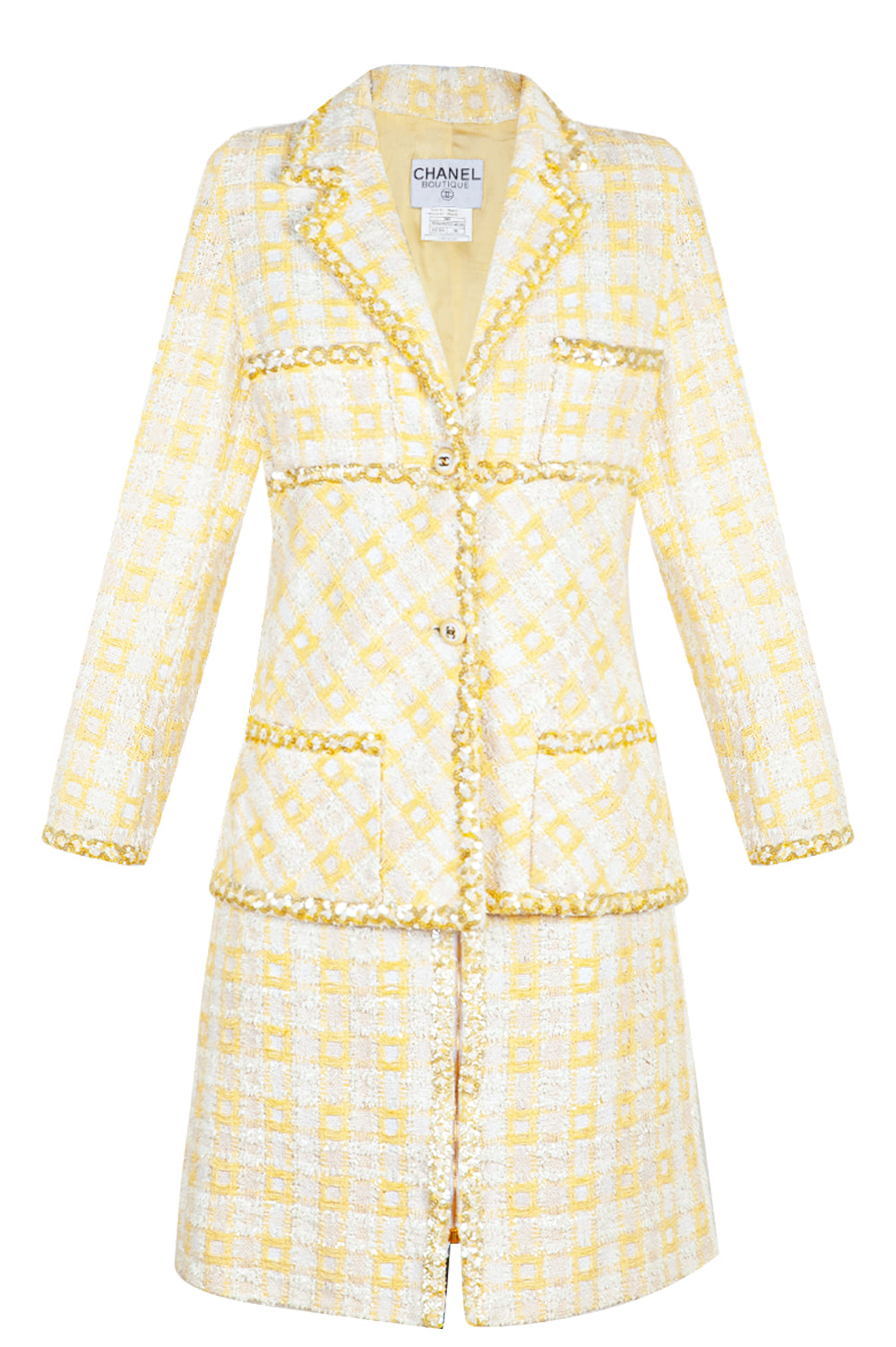 CHANEL Two Piece Tweed Yellow 1995 – REAWAKE