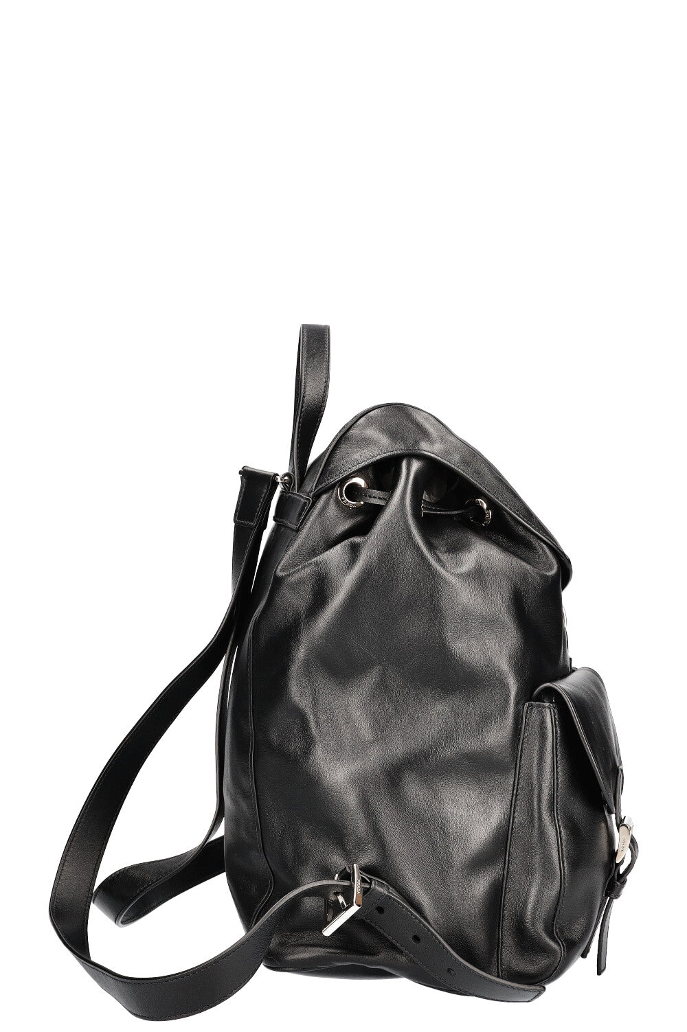 prada backpack leather black